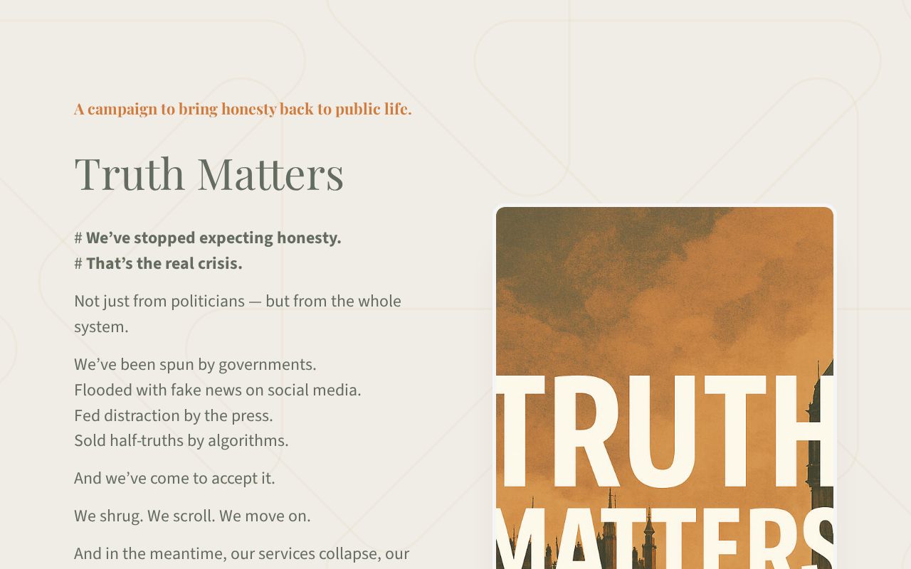 Truth Matters UK – Rebuilding honesty in public life
